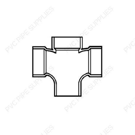 3" Double San Tee Sp x H x H x H DWV Fitting, D431-030