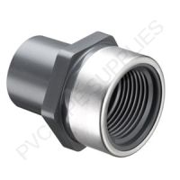 3/4" Schedule 80 PVC Female Adapter with Stainless Steel Ring, 878-007SR